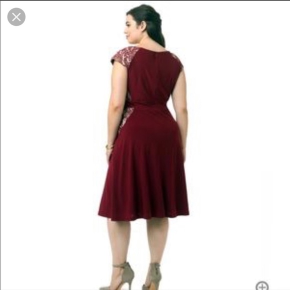 Igigi | Dresses | Igigi Tamara Burgundy Flattering Dress Plus Size ...